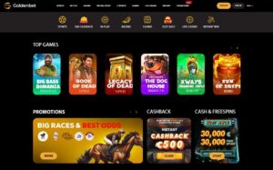 GoldenBet Review an Promo Codes 100% Bonus up to £500 + 20 FS