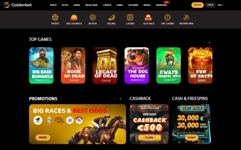 GoldenBet Review an Promo Codes 100% Bonus up to £500 + 20 FS